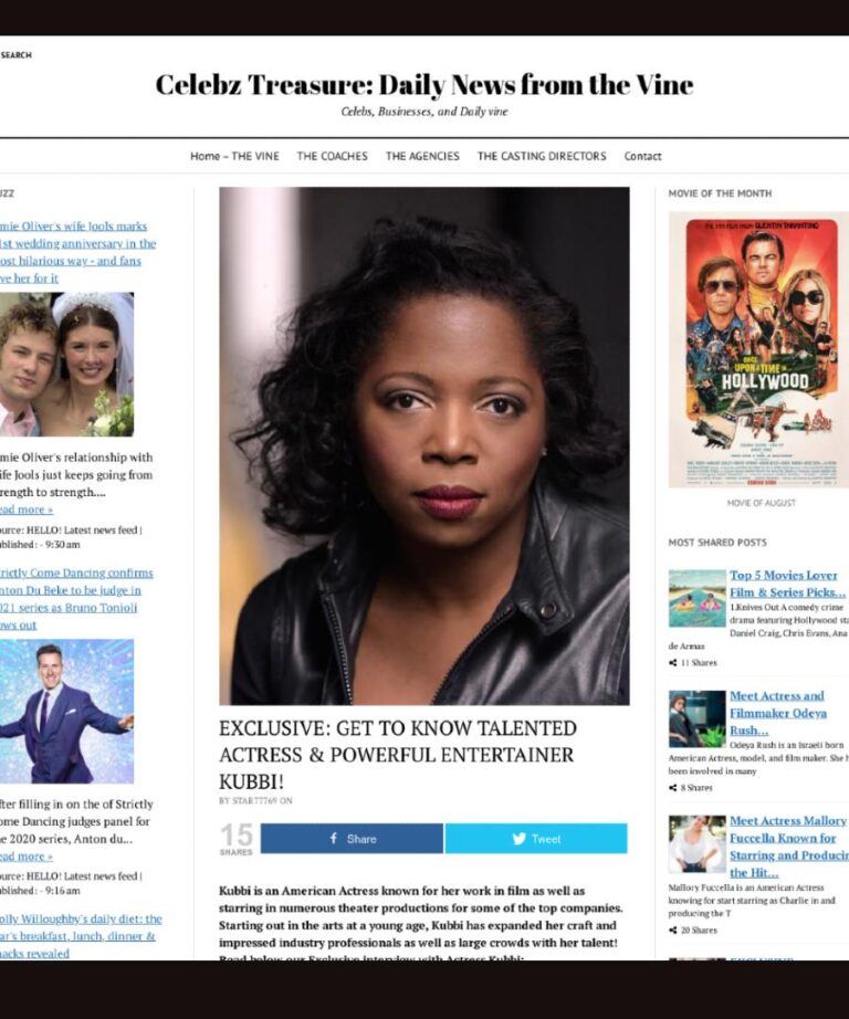 LATEST NEWS ON FIERCE ACTRESS & HONORED LIVE PERFORMER : KUBBI TAKES ON ...