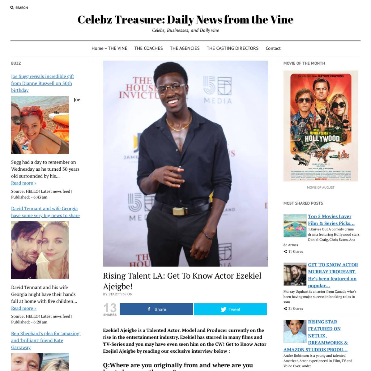 EXCLUSIVE NEWS & LATEST FILM PROJECTS ON CW DYNASTY ACTOR EZEKIEL AJEIGBE