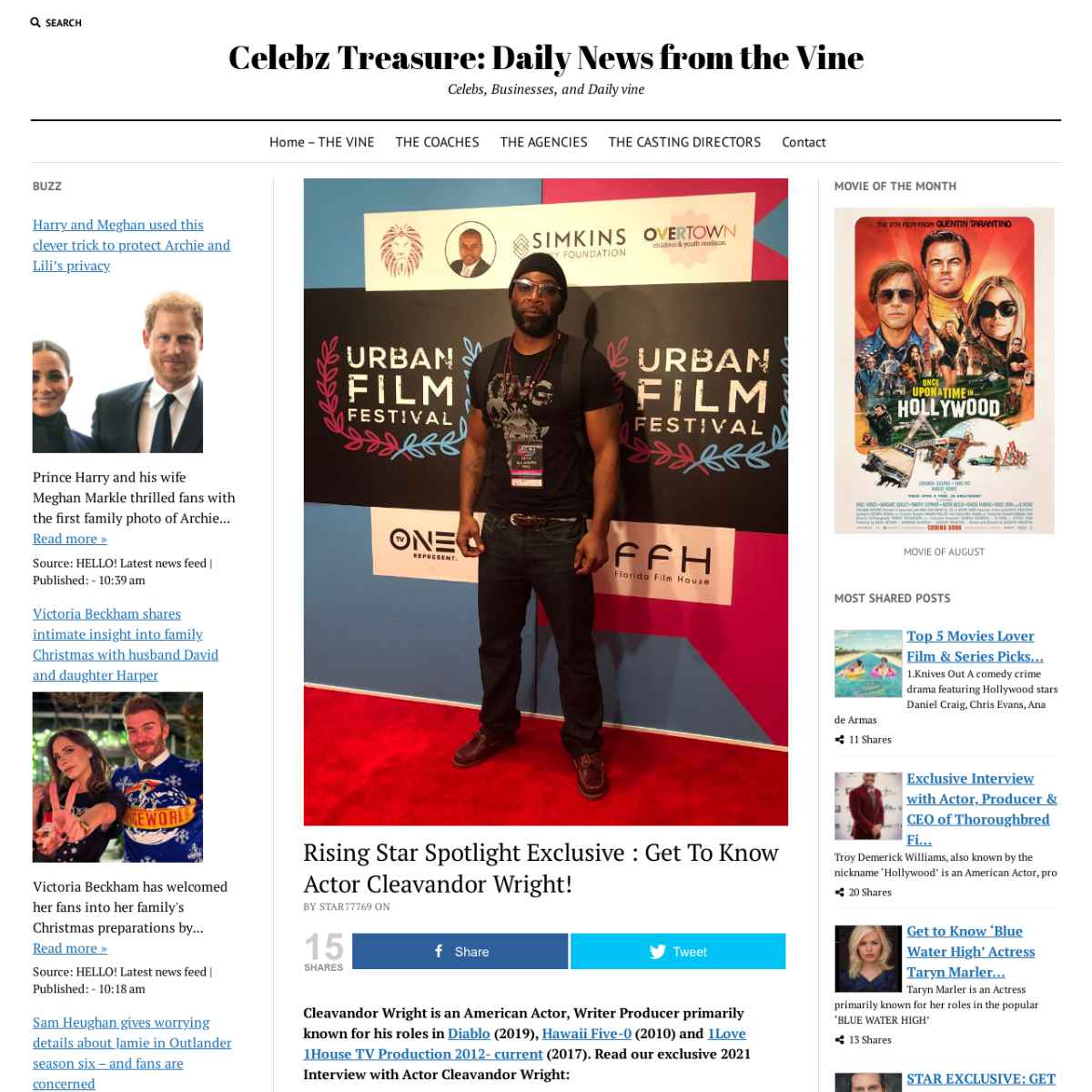 EXCLUSIVE – BRINGING THE ACTION TO THE FILM INDUSTRY! ACTOR CLEAVANDOR ...