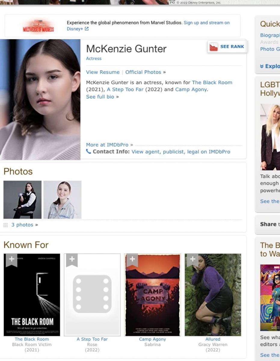 Hollywood News Rising : Latest on American Actress McKenzie Gunter ...