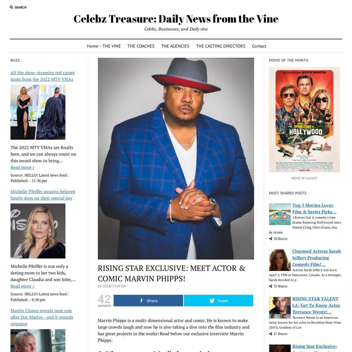 Entertainment Exclusive: Latest on Rising Star Actor & Comic Marvin D ...