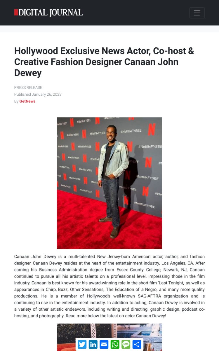 ENTERTAINMENT EXCLUSIVE: The Latest News On Actor Canaan Dewey! - Starz ...