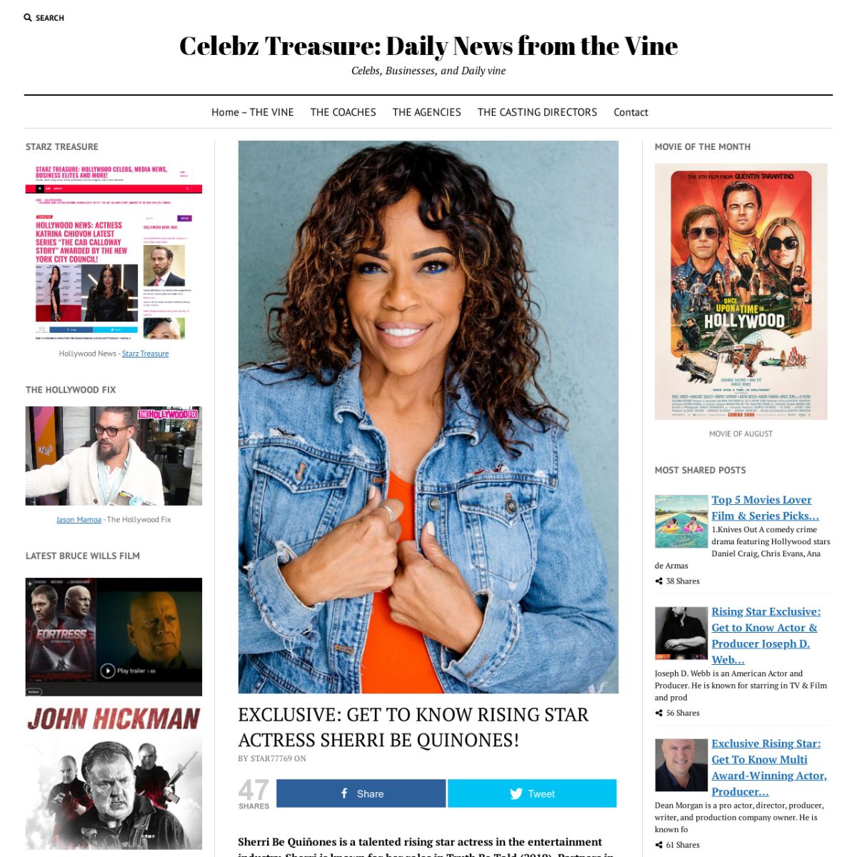 Hollywood News: Latest on Rising Actress Sherri Be Quiñones ! - Starz ...