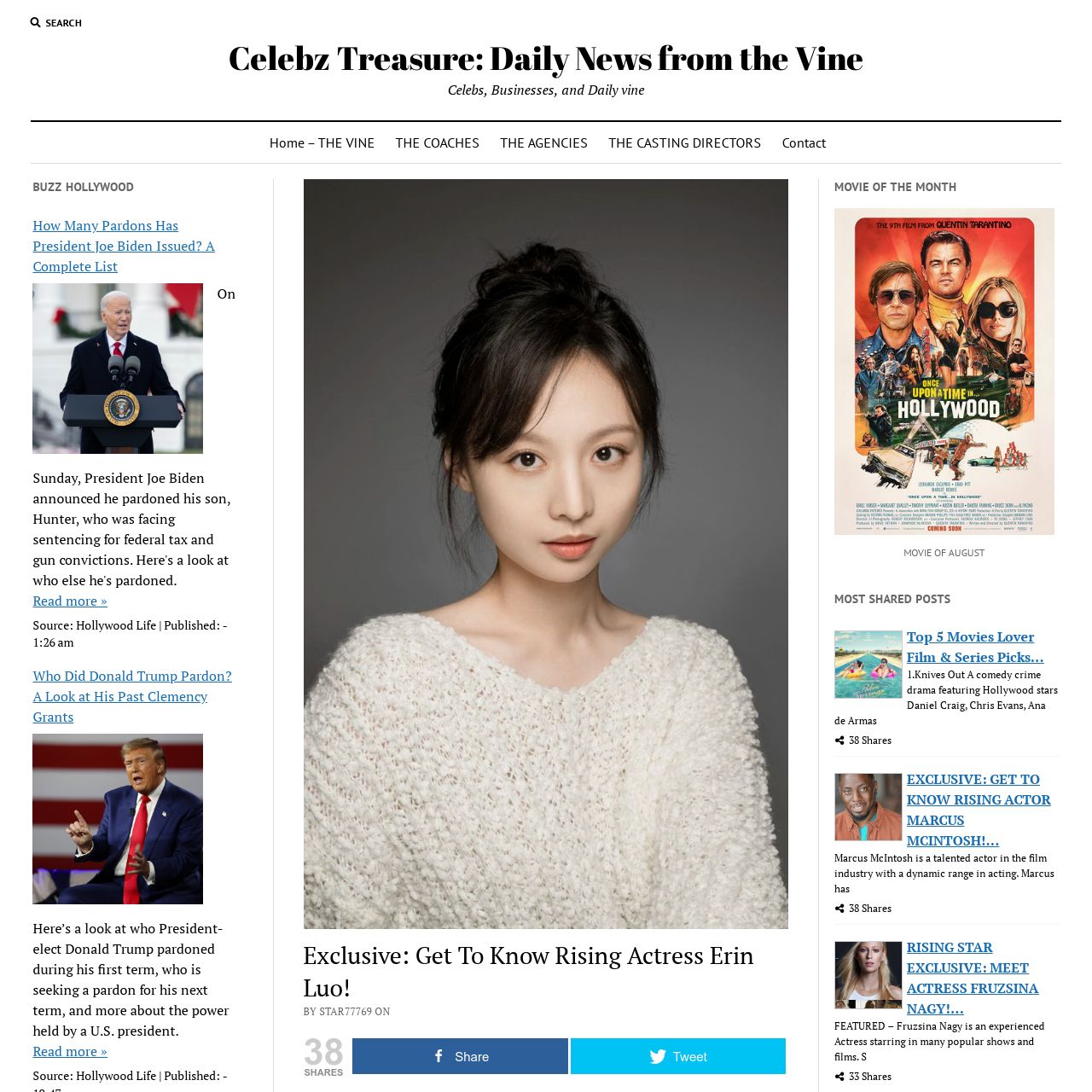 Hollywood News: Actress Erin Luo Stars in Ed Kemper Film! - Starz ...