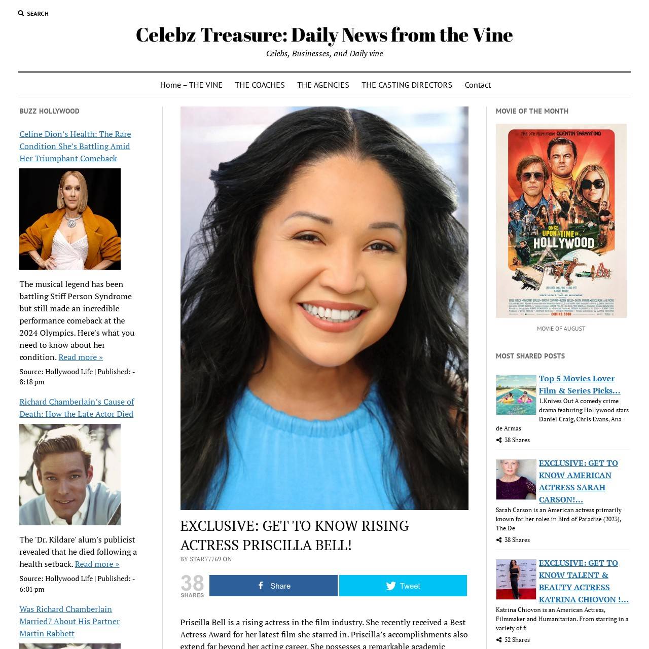 ENTERTAINMENT NEWS: Rising Actress Priscilla Bell Wins “Best Actress ...