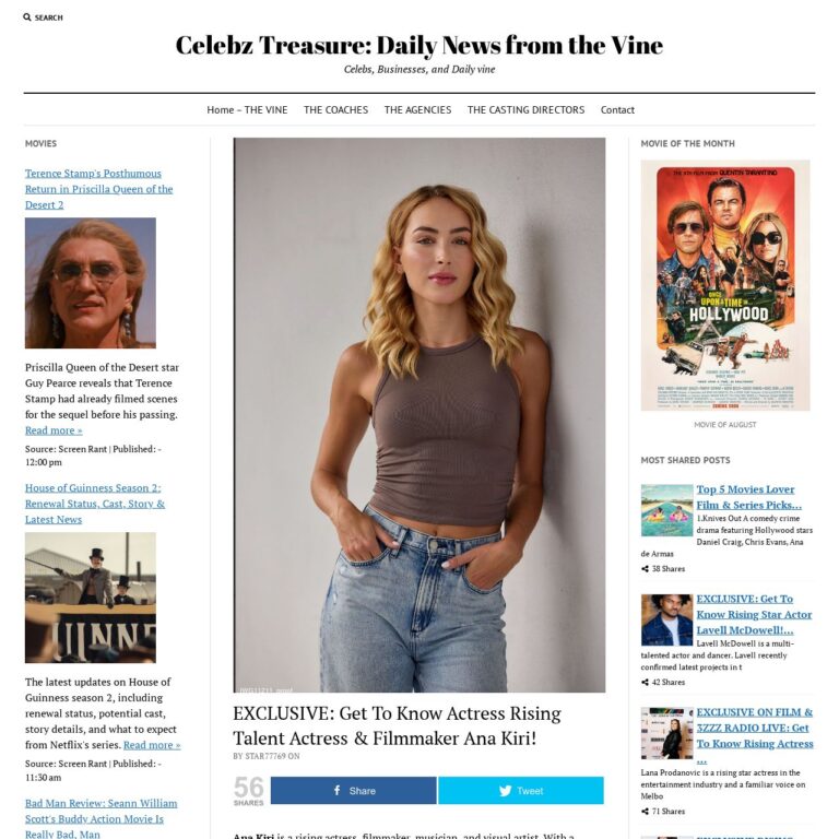 HOLLYWOOD EXCLUSIVE: Latest News on Actress Ana Kiri & Award-Winning ...